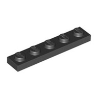 LEGO Plate 1x5 BLACK (100 pcs) | BRICKshop - LEGO en DUPLO specialist