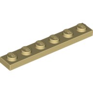 LEGO Plate 1x6 TAN (100 pcs) | BRICKshop - LEGO en DUPLO specialist