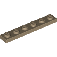 LEGO Plate 1x6 DARK TAN (100 pcs) | BRICKshop - LEGO en DUPLO specialist