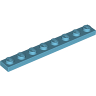 LEGO Plate 1x8 MEDIUM AZURE (100 pcs) | BRICKshop - LEGO en DUPLO ...