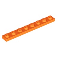 LEGO Plate 1x8 ORANGE (100 pcs) | BRICKshop - LEGO en DUPLO specialist