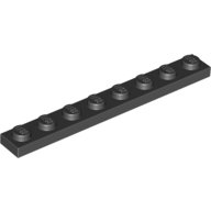 LEGO Plate 1x8 BLACK (100 pcs) | BRICKshop - LEGO en DUPLO specialist
