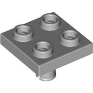 LEGO Plate 2x2 with Pin on Bottom LIGHT GRAY (100 pcs) | BRICKshop ...