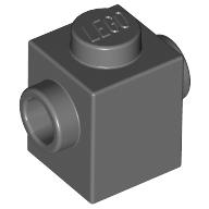LEGO Brick 1x1 with 2 Side-studs DARK GRAY (100 pcs) | BRICKshop - LEGO ...