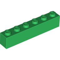 LEGO Brick 1x6 GREEN (100 pcs) | BRICKshop - LEGO en DUPLO specialist
