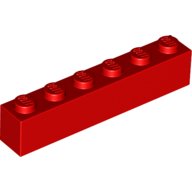 LEGO Brick 1x6 RED (100 pcs) | BRICKshop - LEGO en DUPLO specialist