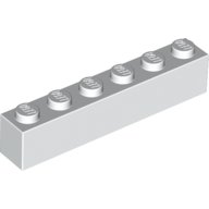 LEGO Brick 1x6 WHITE (100 pcs) | BRICKshop - LEGO en DUPLO specialist