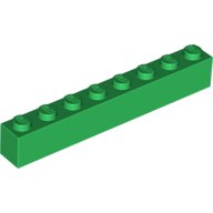 LEGO Brick 1x8 GREEN (100 pcs) | BRICKshop - LEGO en DUPLO specialist