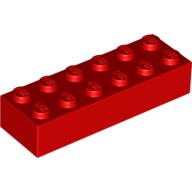 LEGO Brick 2x6 RED (100 pcs) | BRICKshop - LEGO en DUPLO specialist