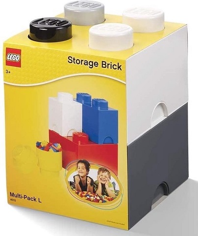 LEGO Storage Brick Multi Pack (4 PCS) BLACK-WHITE-GRAY | 5711938034351 ...